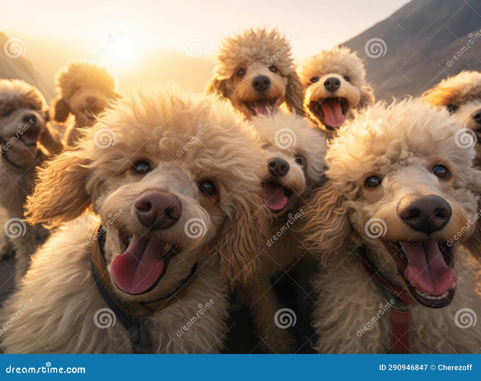 A group of poodles stock image. Image of miniature, poodle - 290946847