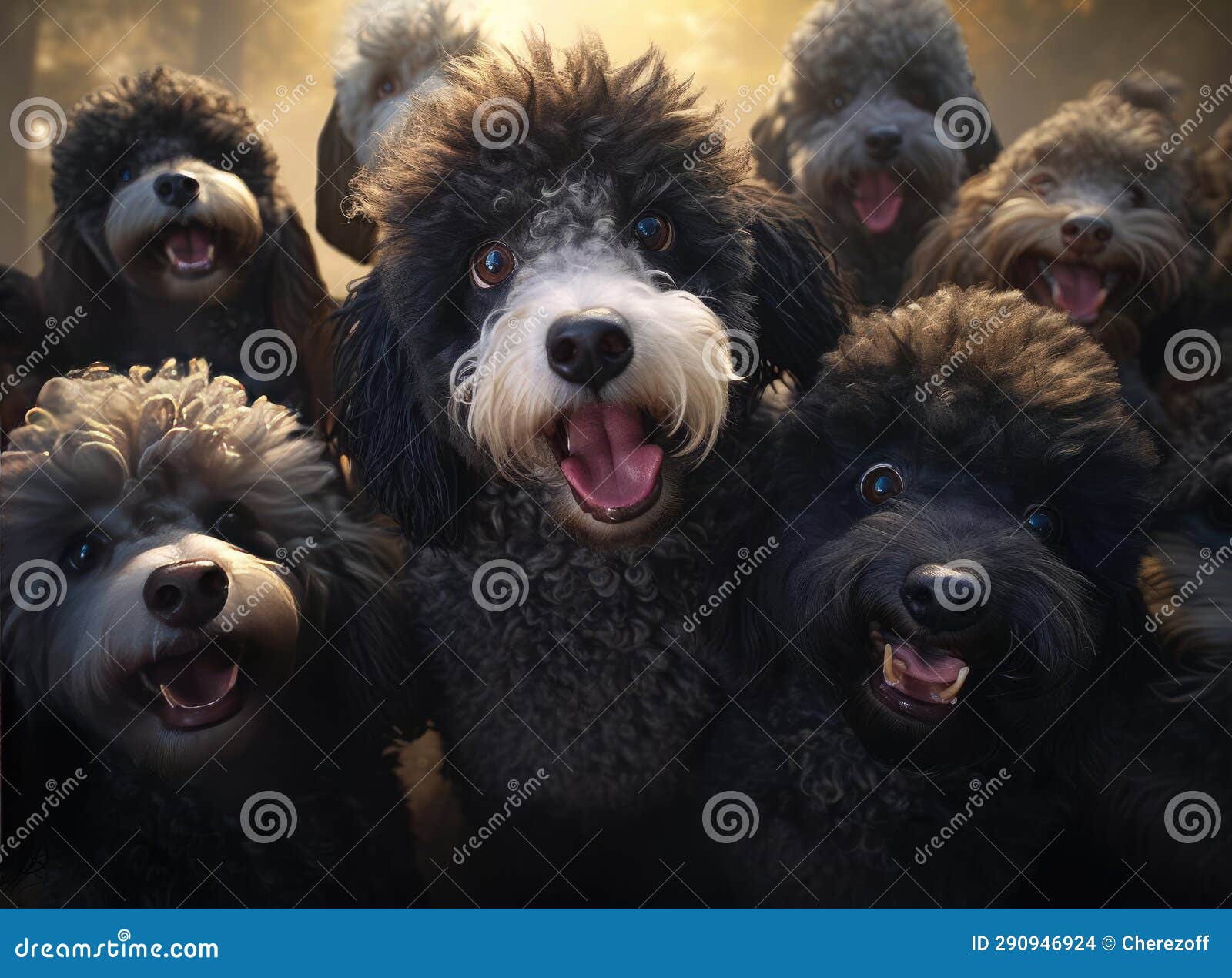 A group of poodles stock photo. Image of funny, cute - 290946924
