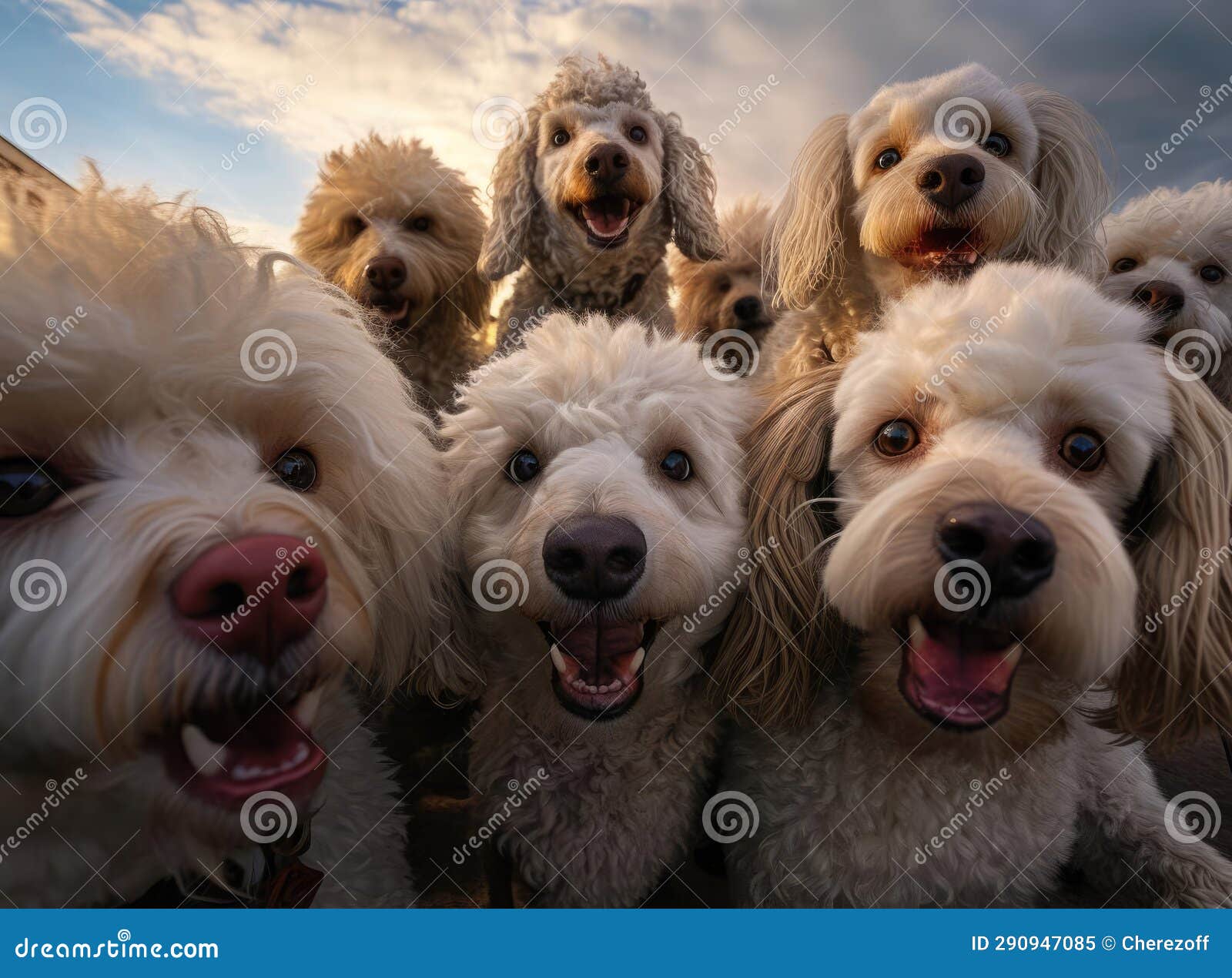 A group of poodles stock image. Image of grooming, friendly - 290947085