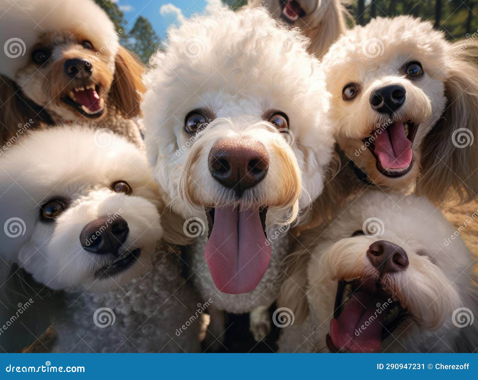 A group of poodles stock image. Image of puppy, looking - 290947231