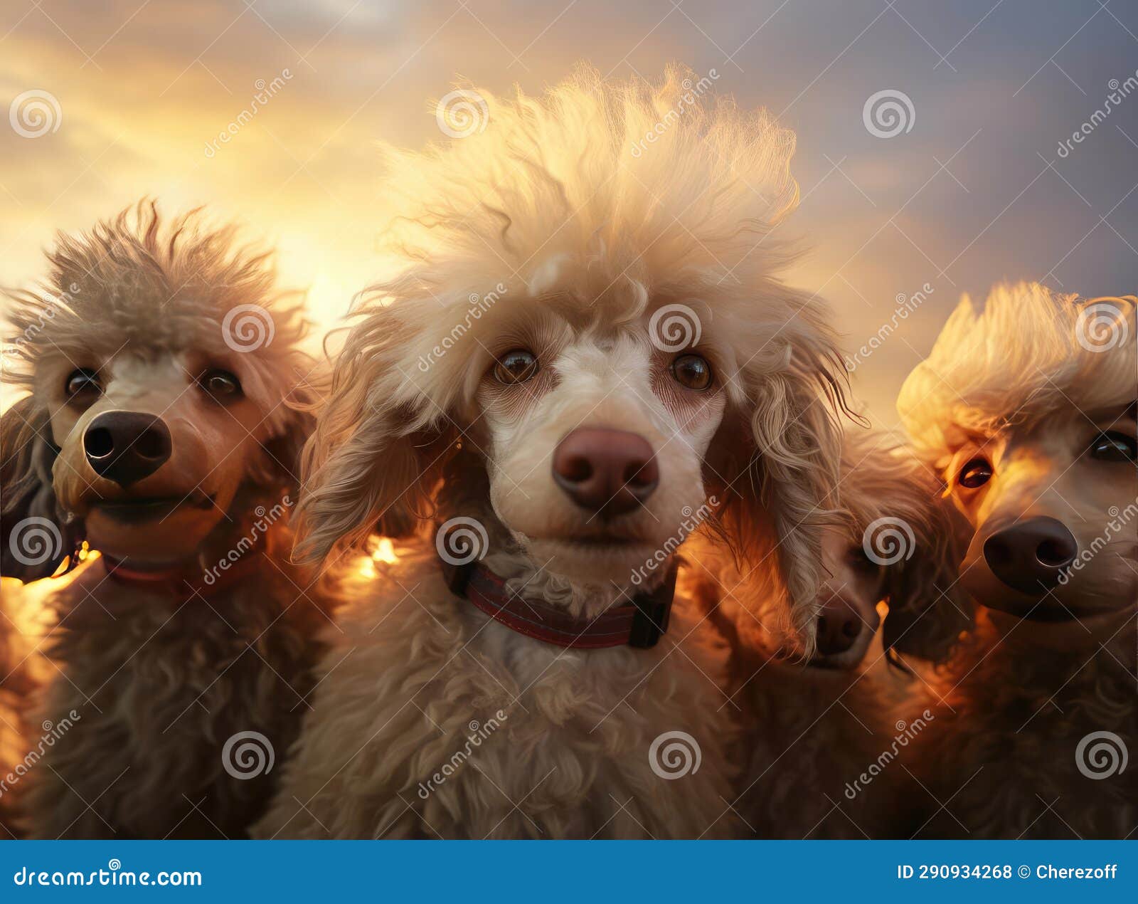 A group of poodles stock photo. Image of domestic, friendly - 290934268
