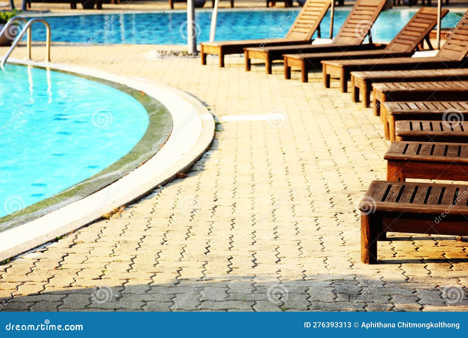 Group of Pool Bench Service Customer Check in Resort Stock Image ...