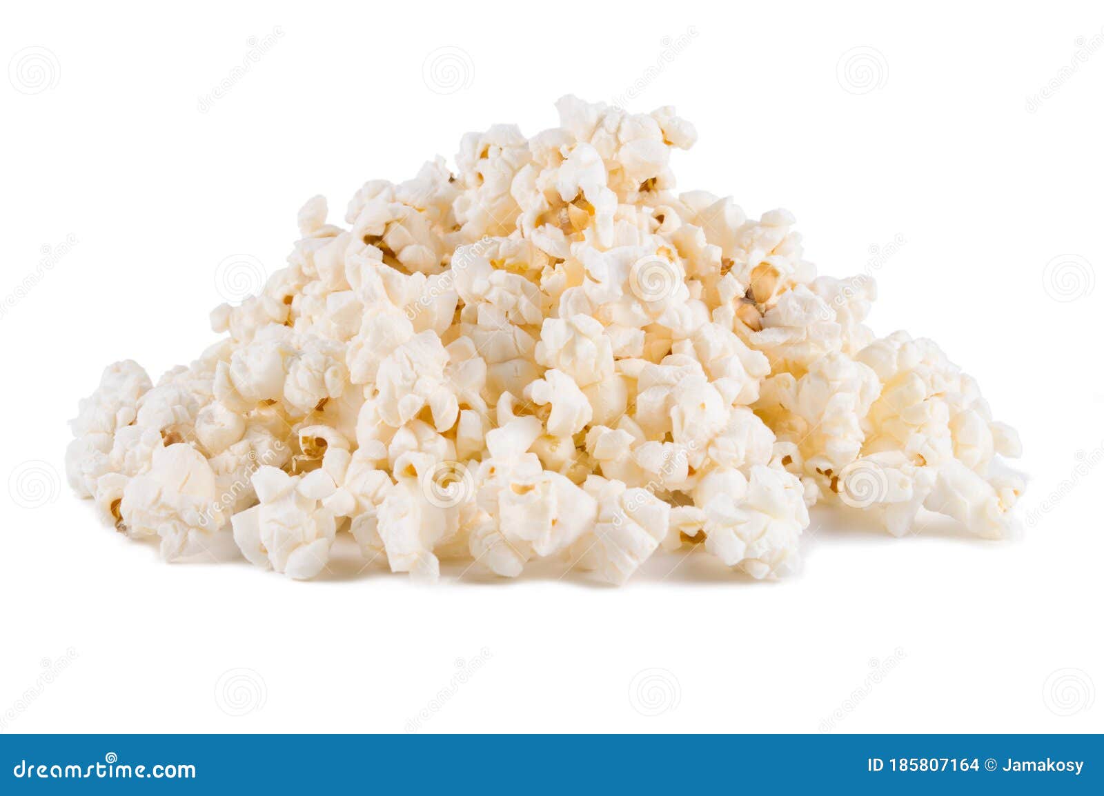 Group of Popcorn Isolated on White Background Stock Photo - Image of ...