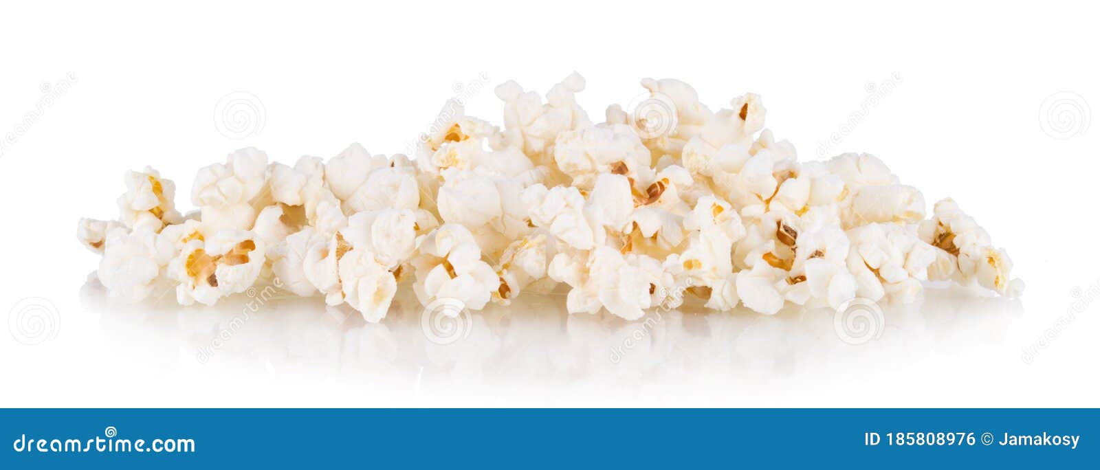 Group of Popcorn Isolated on White Background Stock Photo - Image of ...