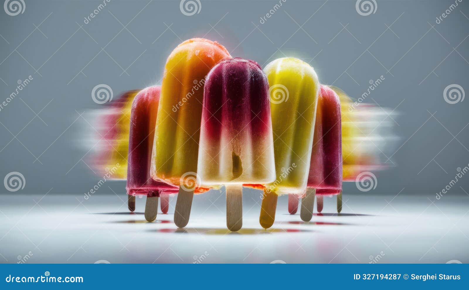 A Group of Popsicles are Shown in a Row with Different Colors, AI Stock ...