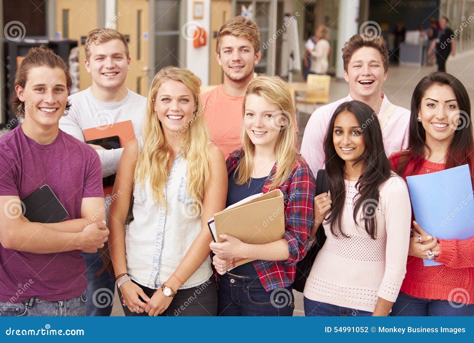 Group Portrait of College Students Stock Photo - Image of caucasian ...