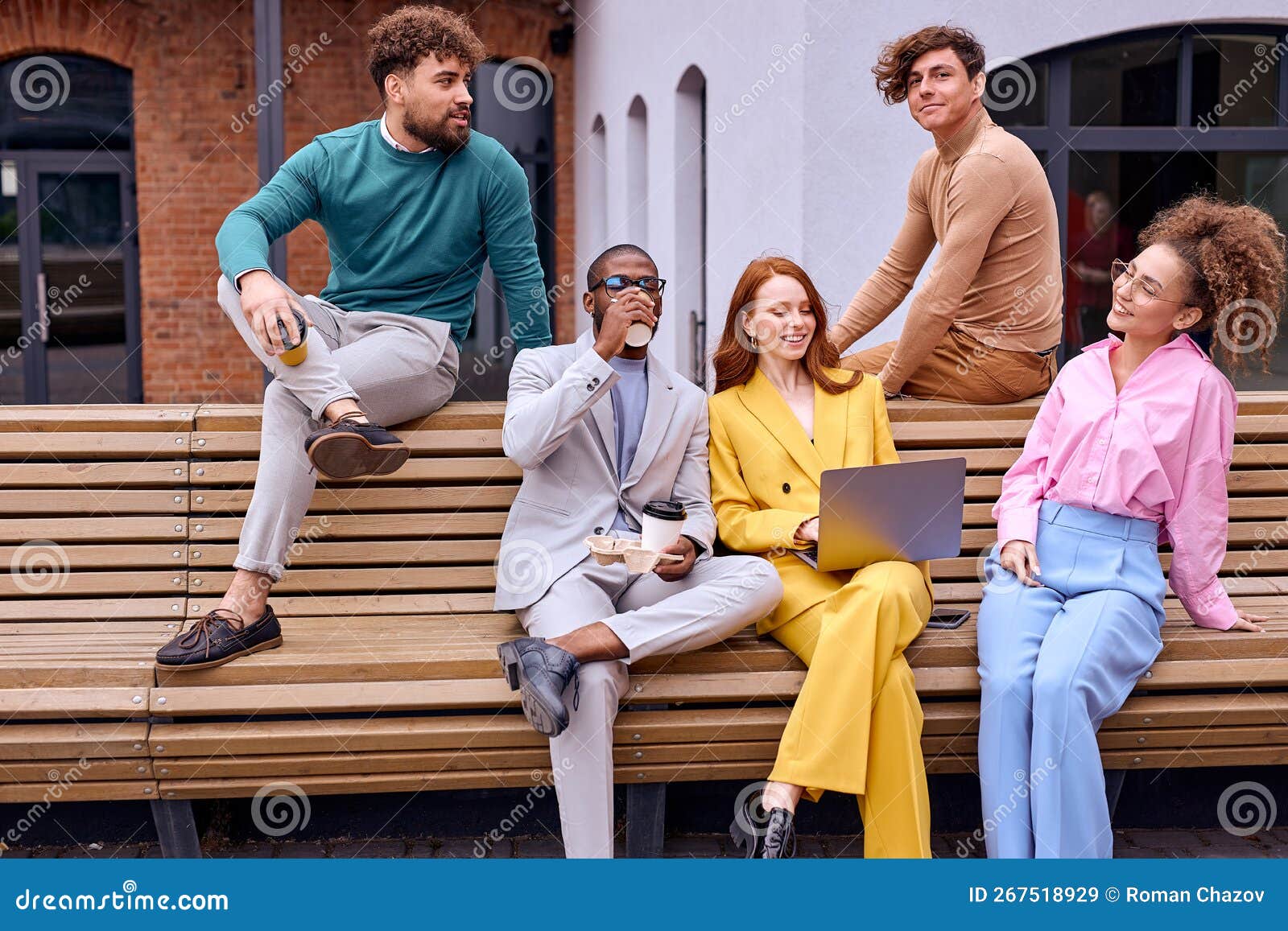 Group Portrait of Diverse Businesspeople Posing Together in Bench Stock ... Group Portrait of Diverse Businesspeople Posing Together in Bench Stock ...