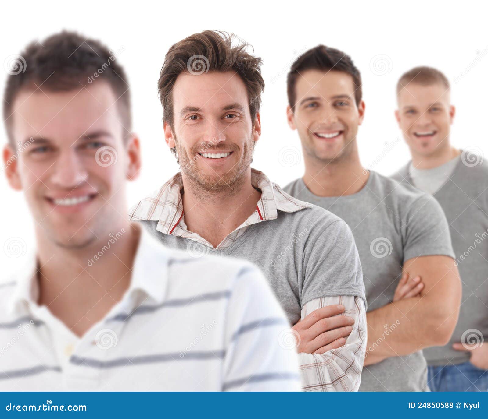 Group Portrait of Happy Young Men Stock Photo - Image of cheerful ...