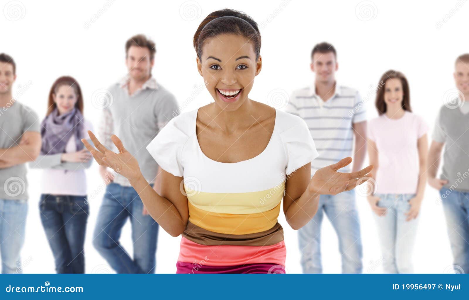 Group Portrait of Happy Young People Stock Image - Image of group ...