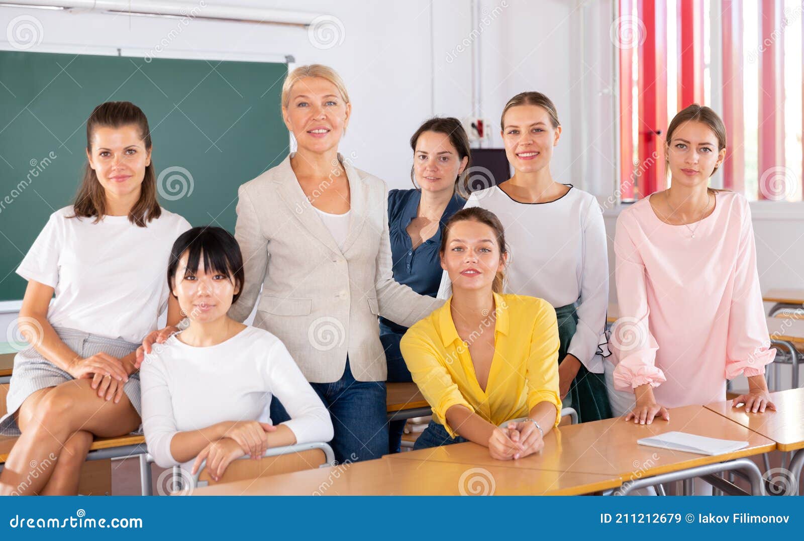 Group Portrait of Students with Tutor Stock Image - Image of faculty ...
