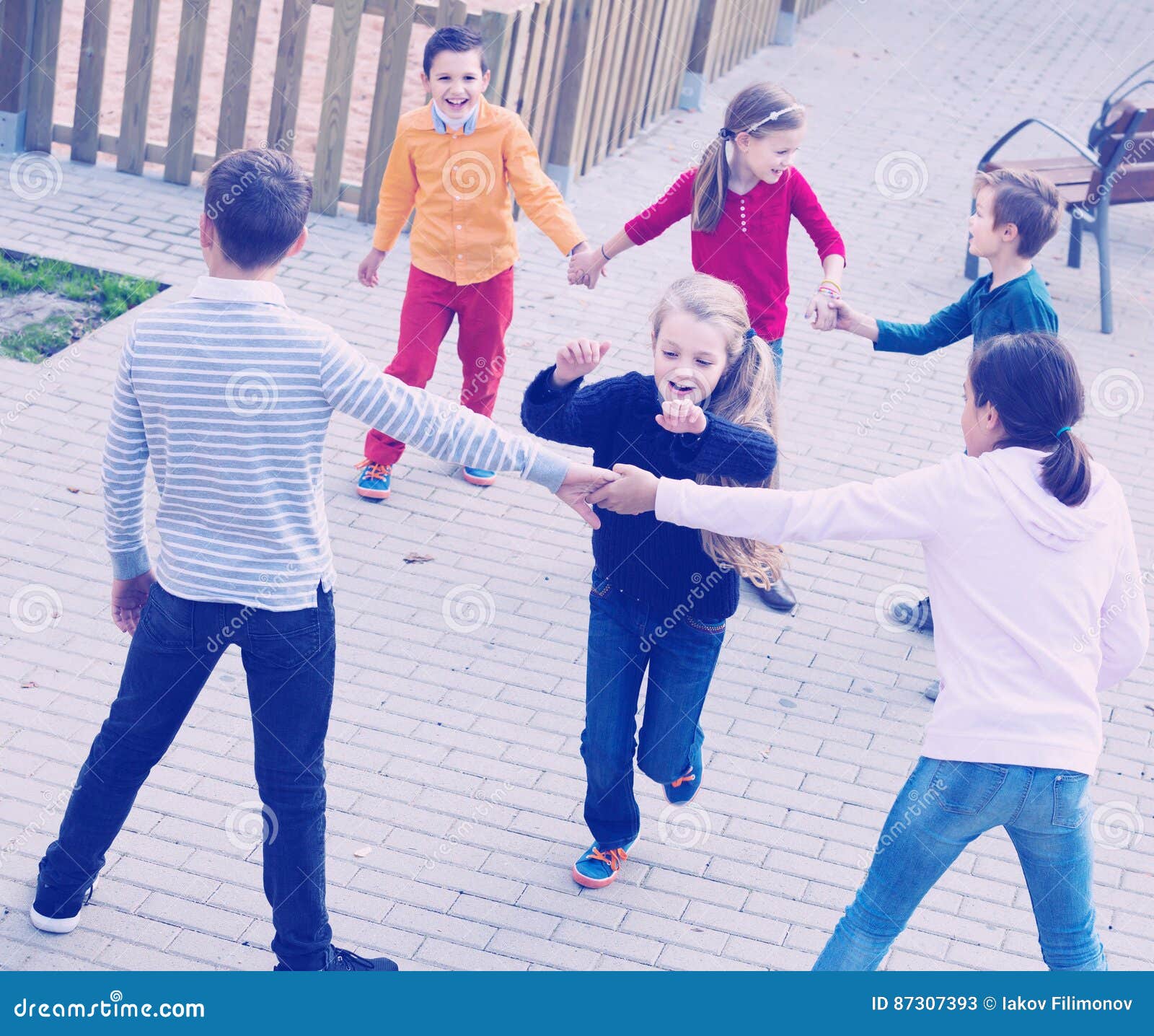 Group of Positive Children Playing Red Rover Stock Image - Image of ...