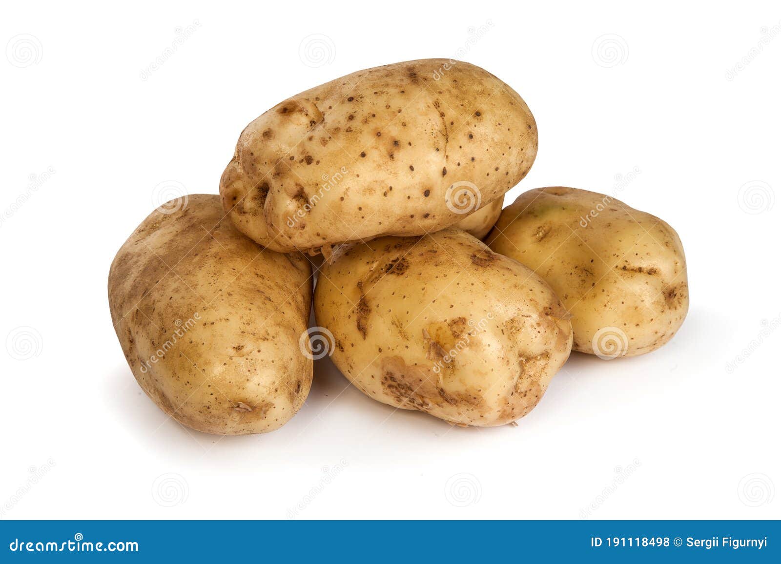 Group of Potatoes Isolated on White Stock Photo - Image of heap, staple ...