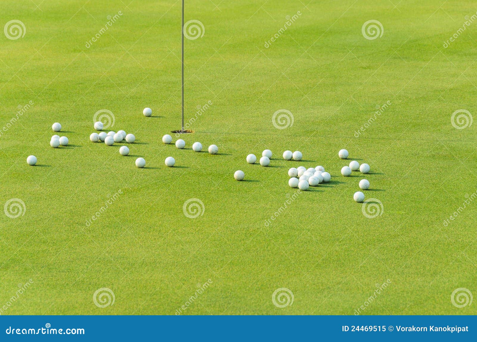 Group of Practice Golf Ball on Green Stock Image - Image of golfer ...