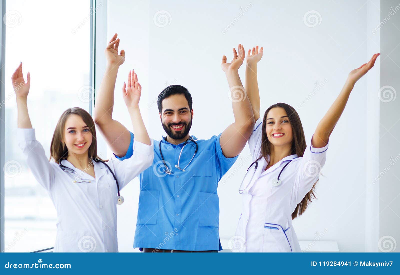Group of Practitioners of the Medical Center Stock Image - Image of ...