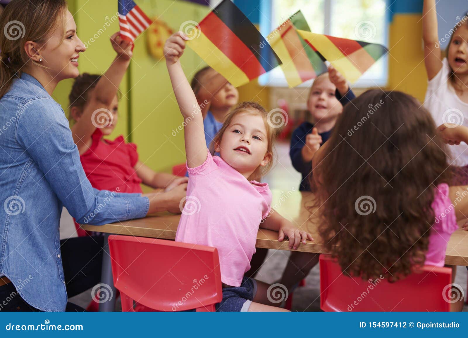 Group of Preschool Children Learn Languages Stock Photo - Image of play ...