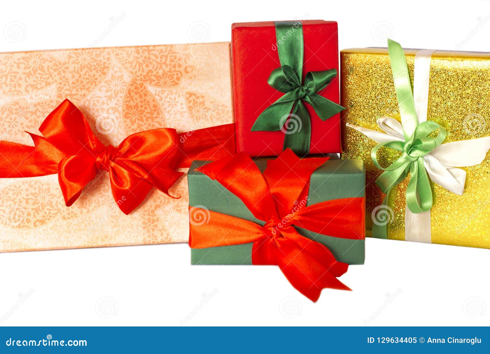 Group of Presents and Gift Boxes Isolated Stock Image - Image of design ...