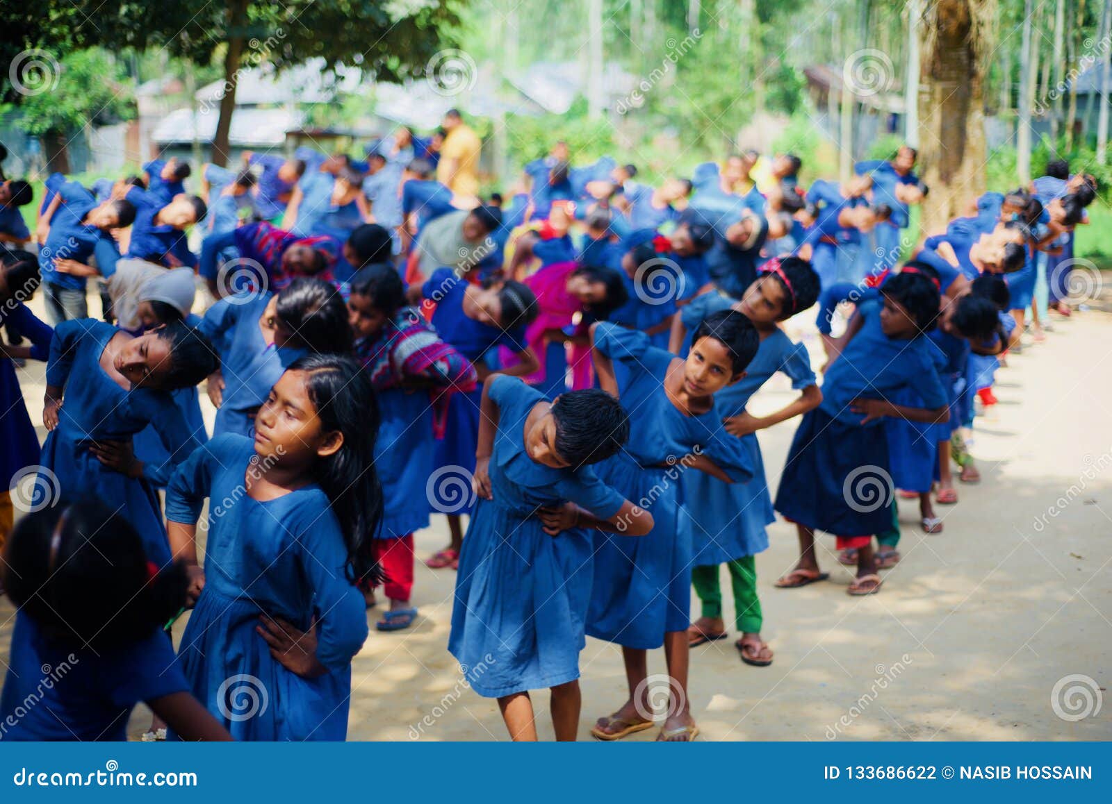 Female Students Doing Exercise in an Assembly Editorial Photography ...