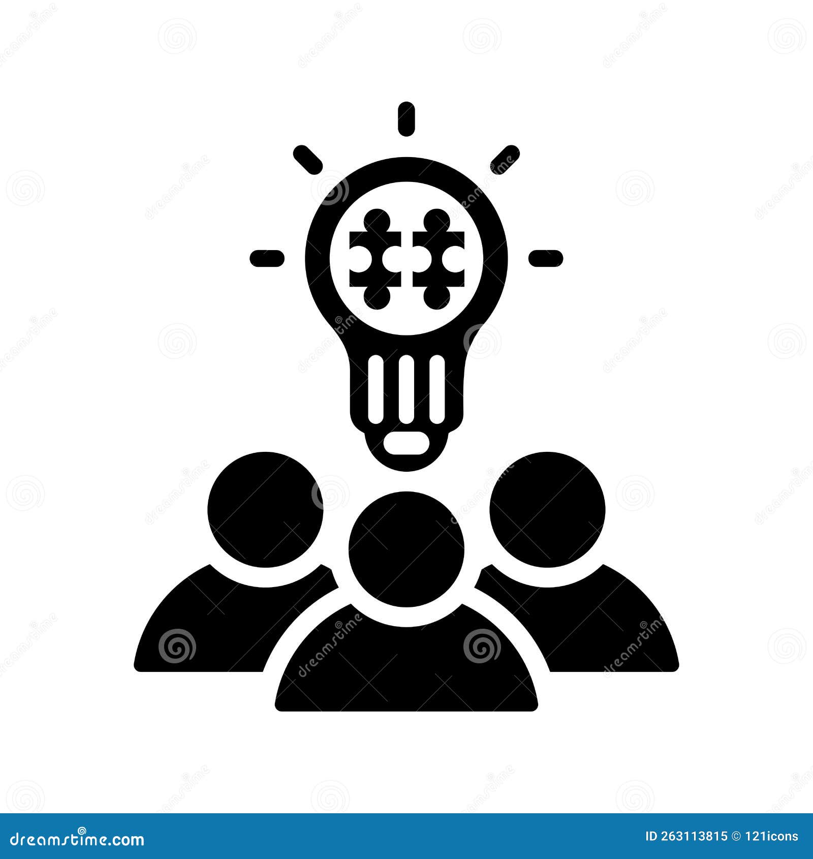 Group Problem Solving Icon. Black Vector Design Stock Illustration ...