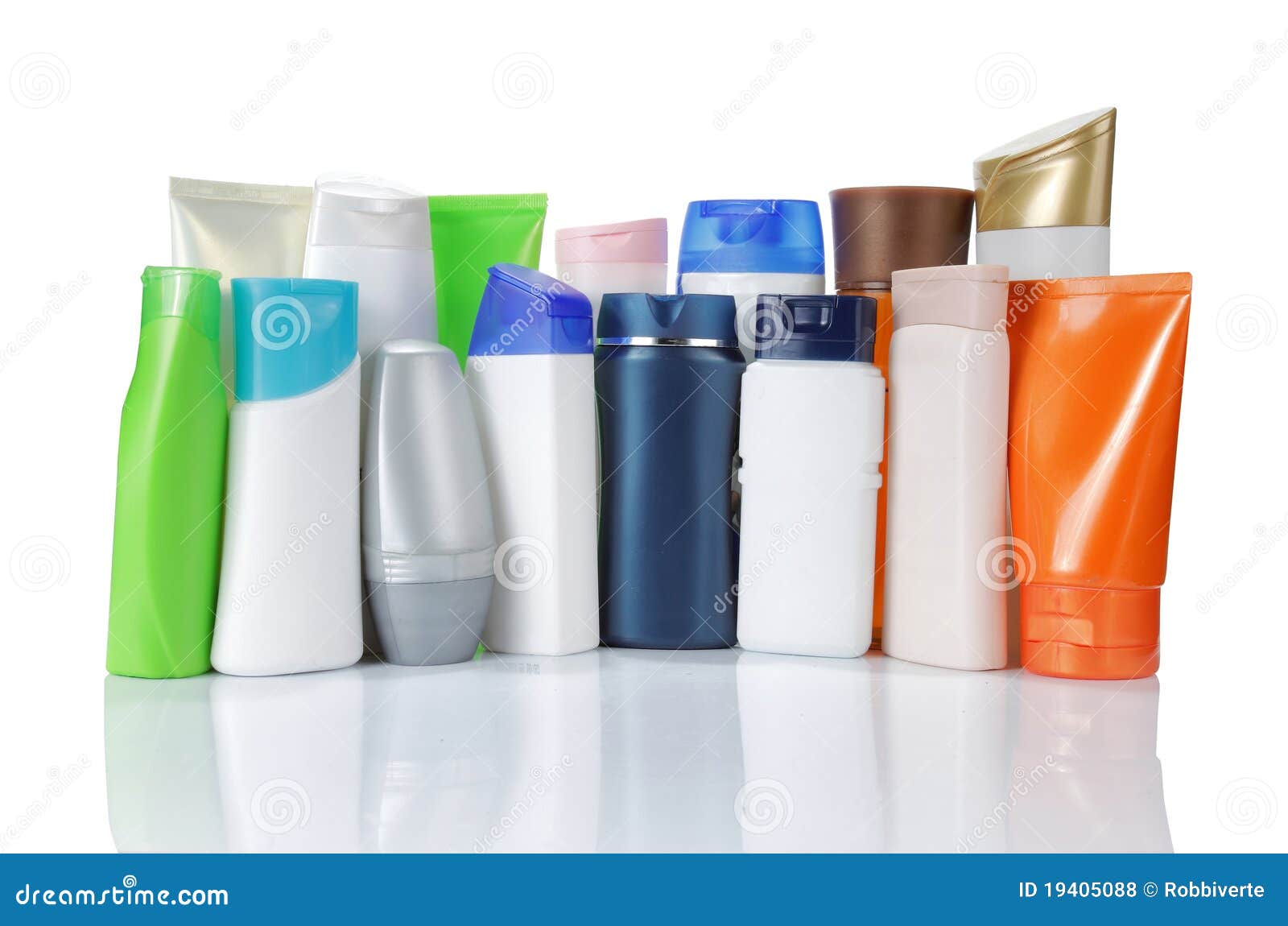 Group of Product Packaging. Isolated Over White Stock Photo - Image of ...