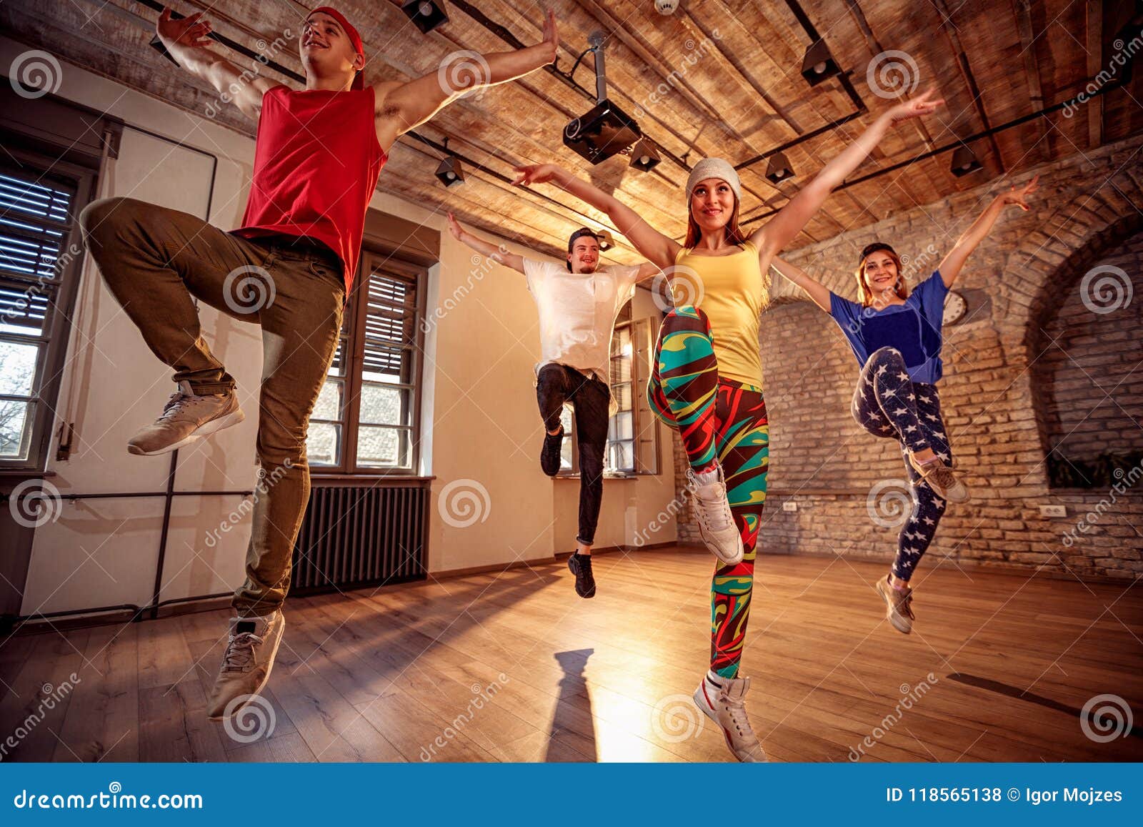 Professional Dancer Training Modern Dances in Studio Stock Photo ...