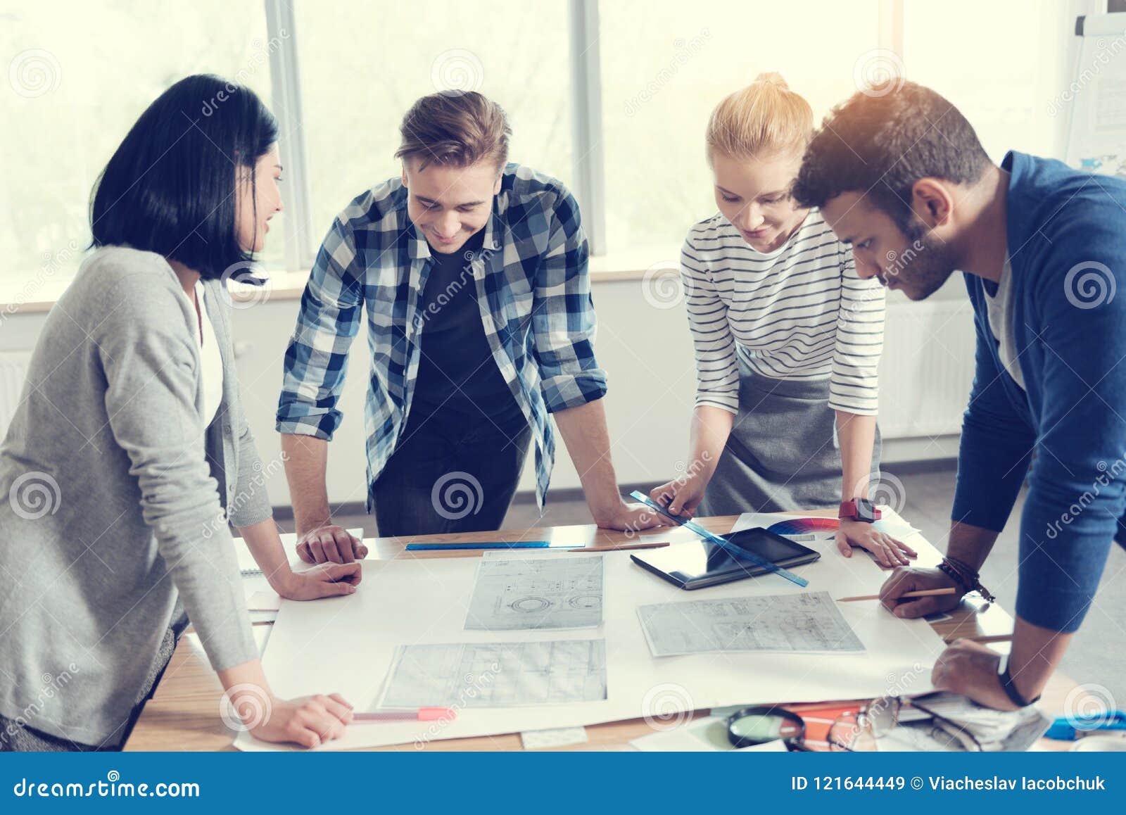 Group of Professional Designers Working Together Stock Image - Image of ...