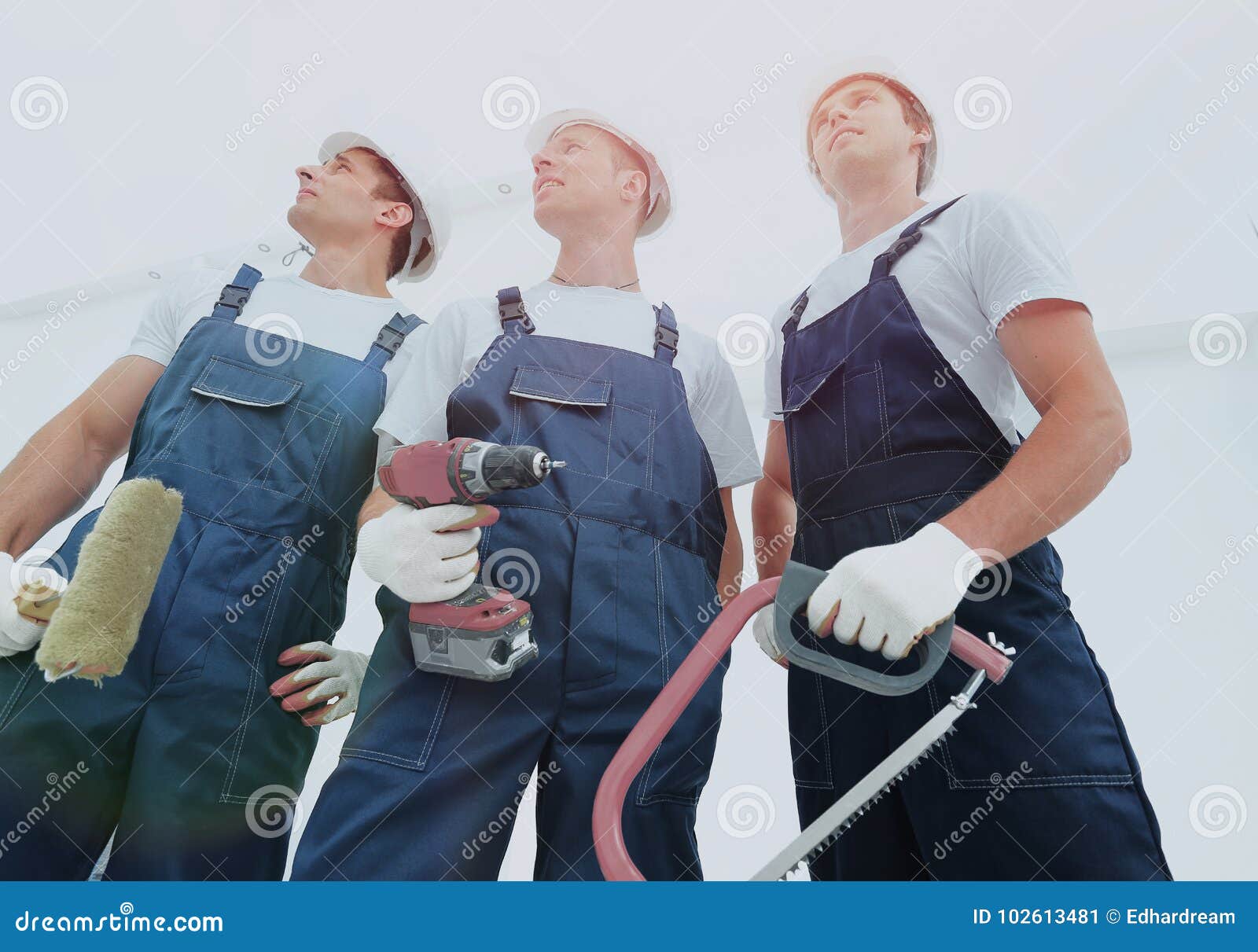Group of Professional Industrial Workers. Isolated Over White ...