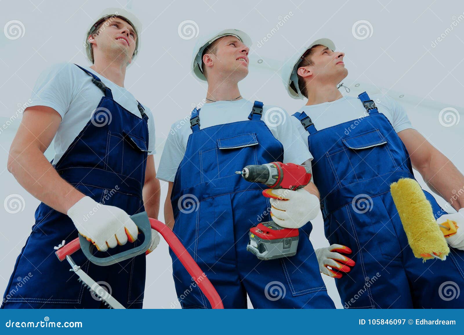Group of Professional Industrial Workers. Isolated Over White ...
