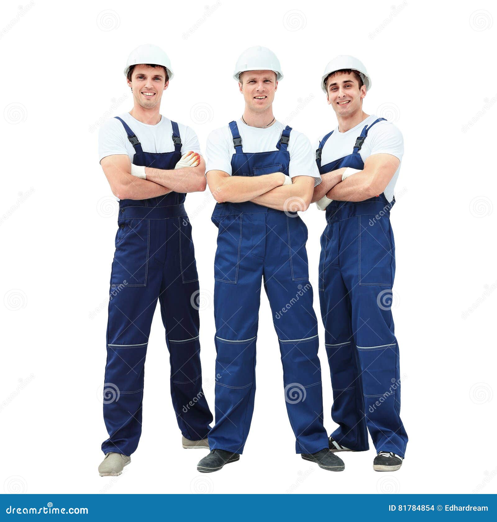 Group of Professional Industrial Workers. Isolated Over White ...