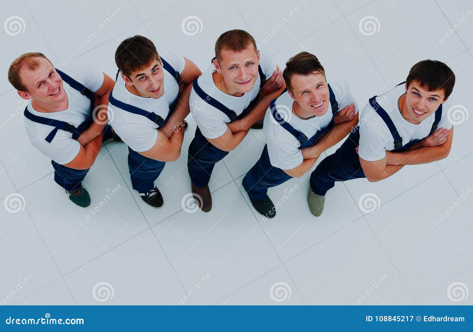 Group of Professional Industrial Workers. Top View. Stock Image - Image ...