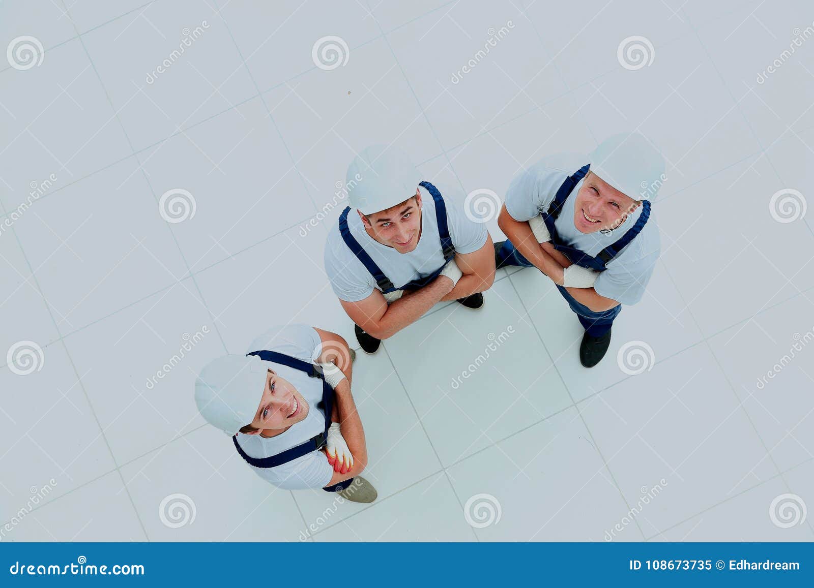 Group of Professional Industrial Workers. Top View. Stock Image - Image ...