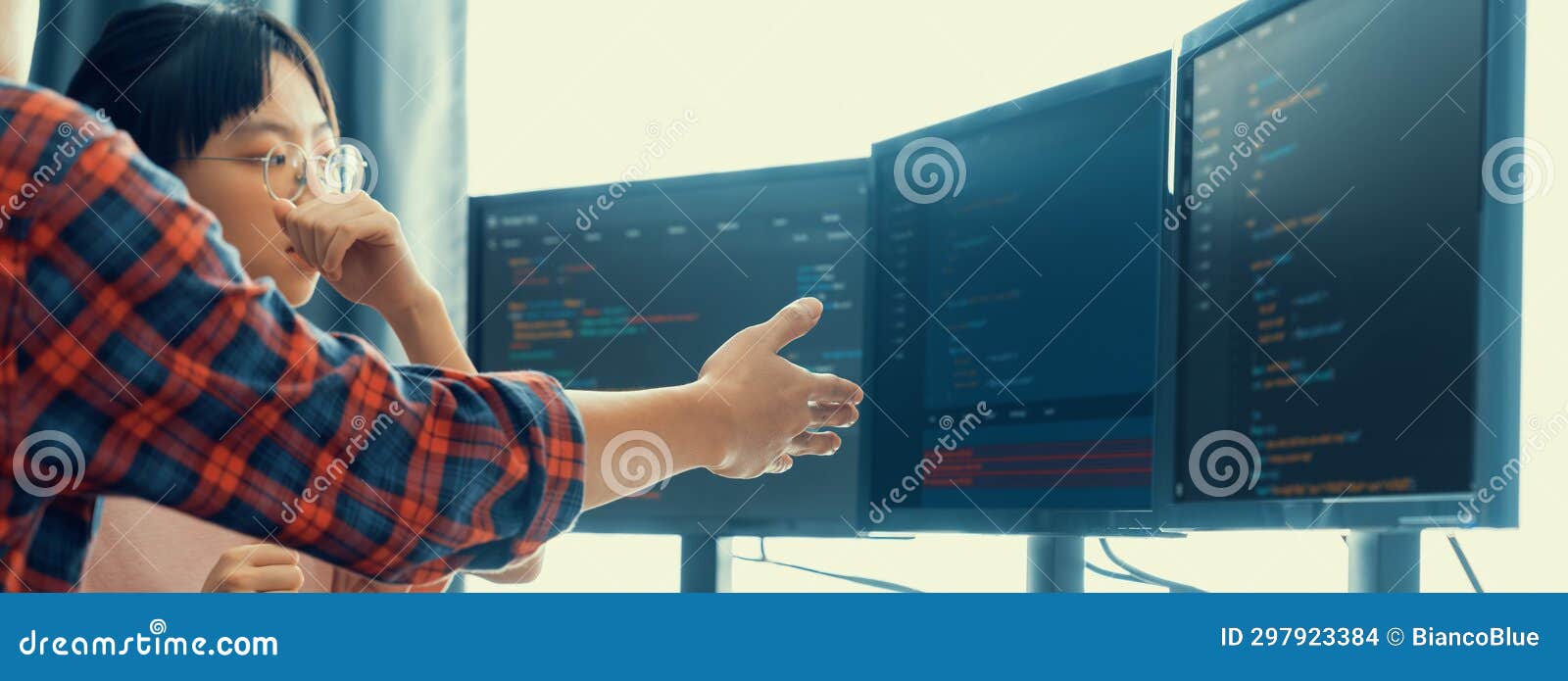 Group of Professional Web Developer Discuss about Data Analysis ...