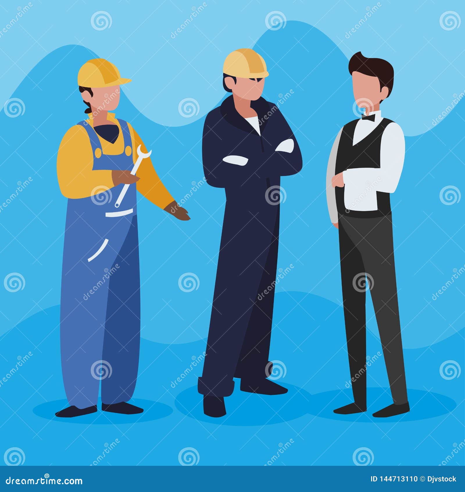Group of Professional Workers Characters Stock Illustration ...
