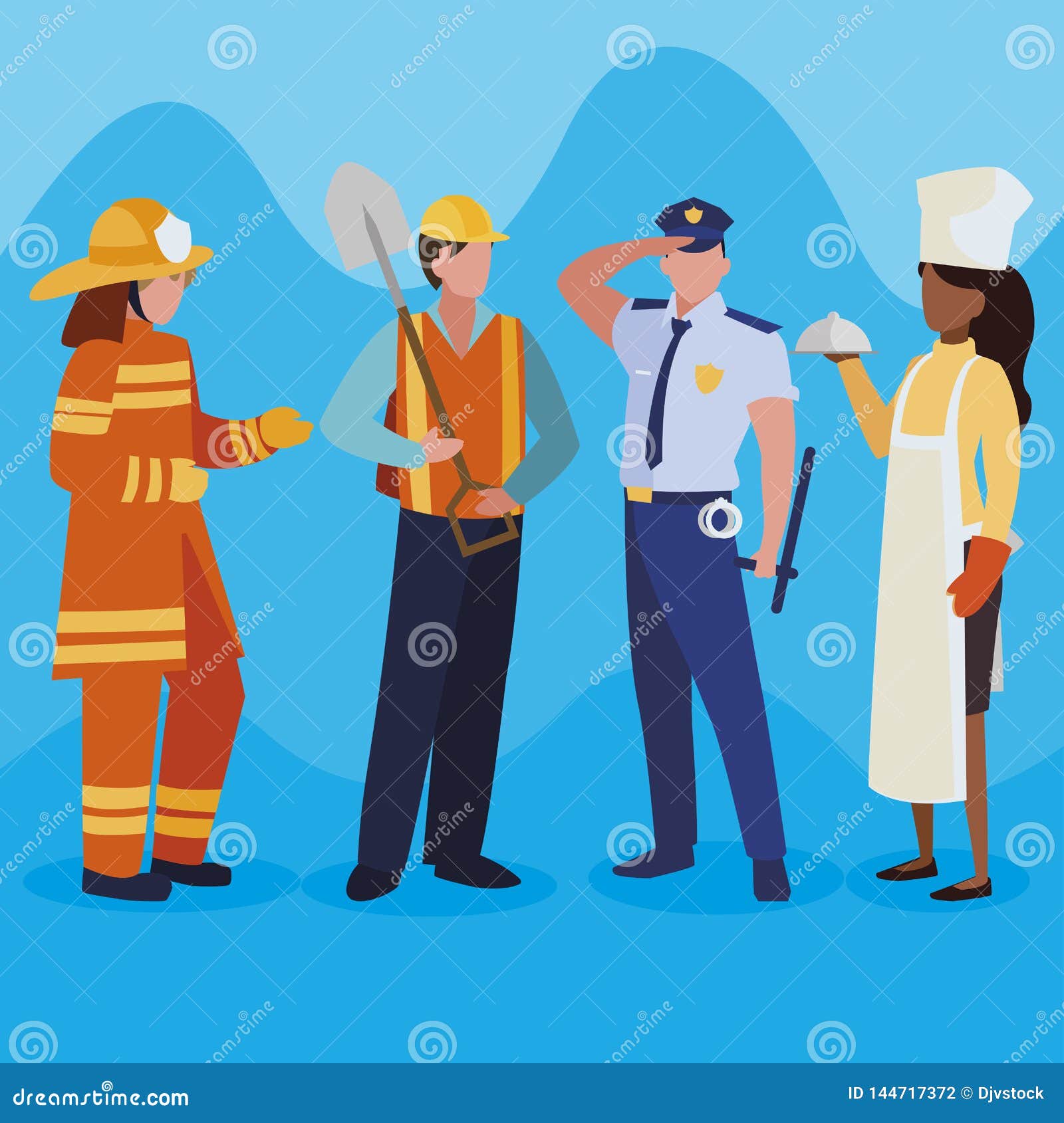 Group of Professional Workers Characters Stock Illustration ...