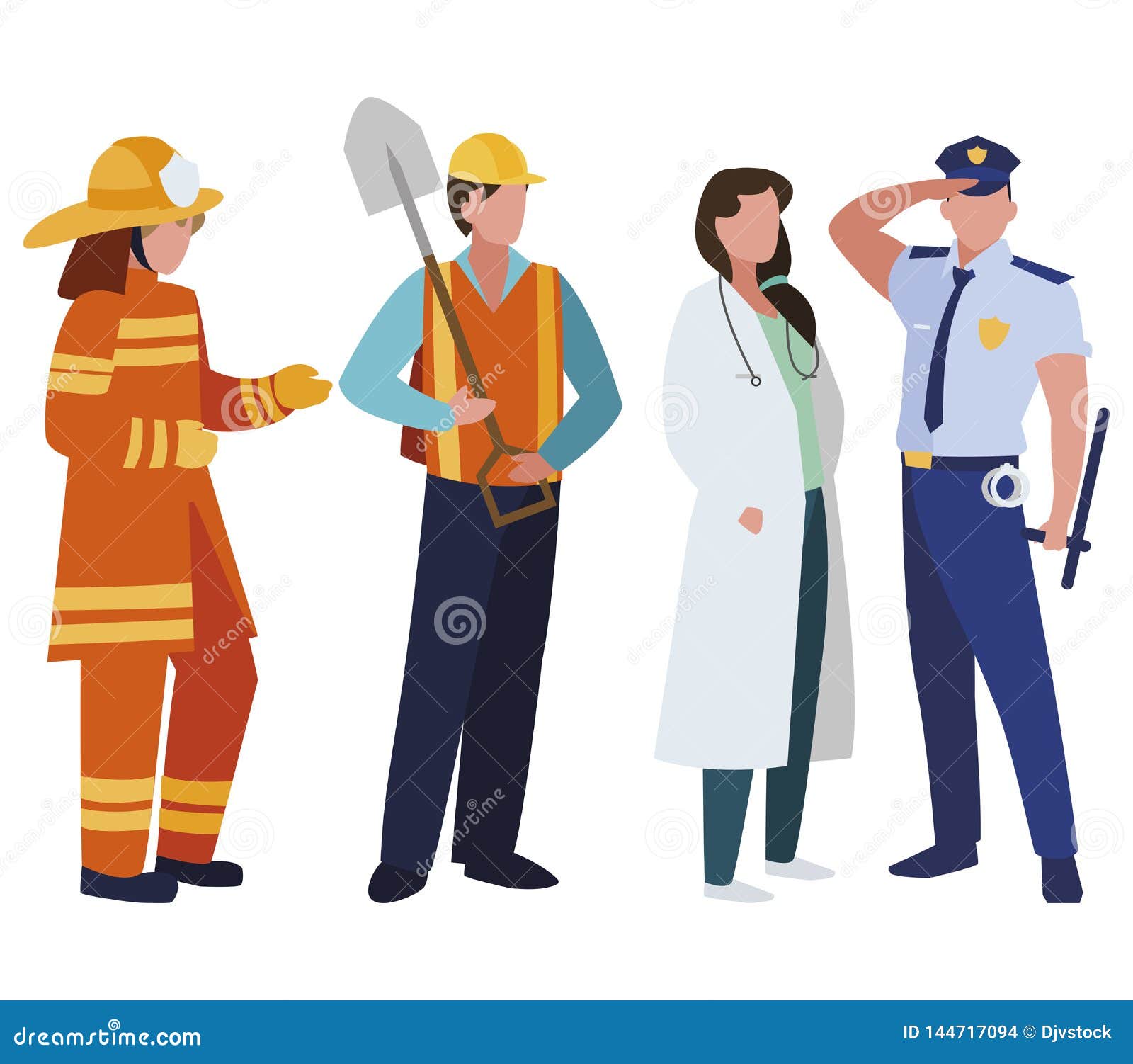 Group of Professional Workers Characters Stock Illustration ...