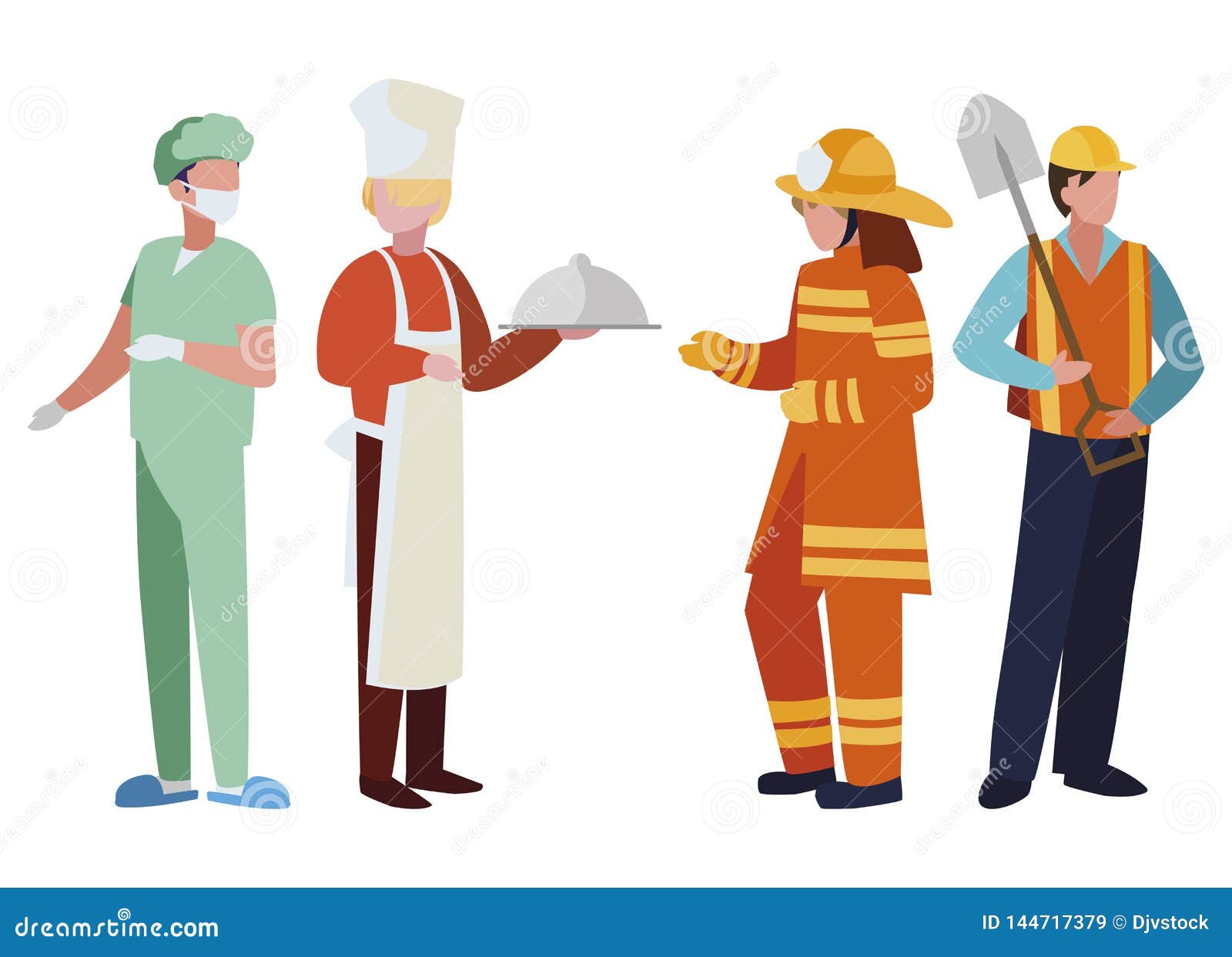 Group of Professional Workers Characters Stock Illustration ...