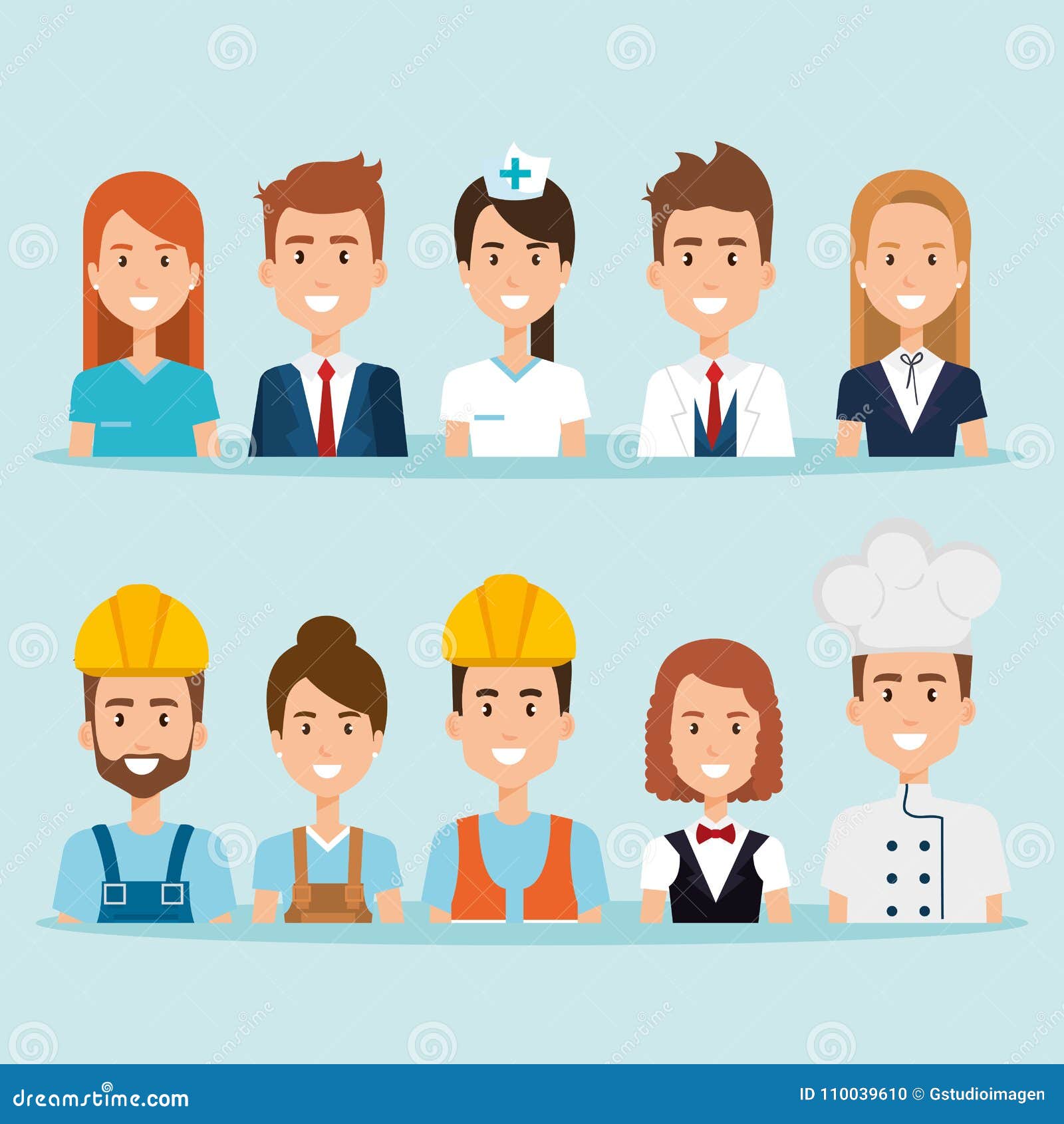 Group of Professional Workers Stock Vector - Illustration of gardener ...