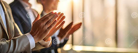 A Group of Professionals Clapping in a Warmly Lit Setting, Symbolizing ...