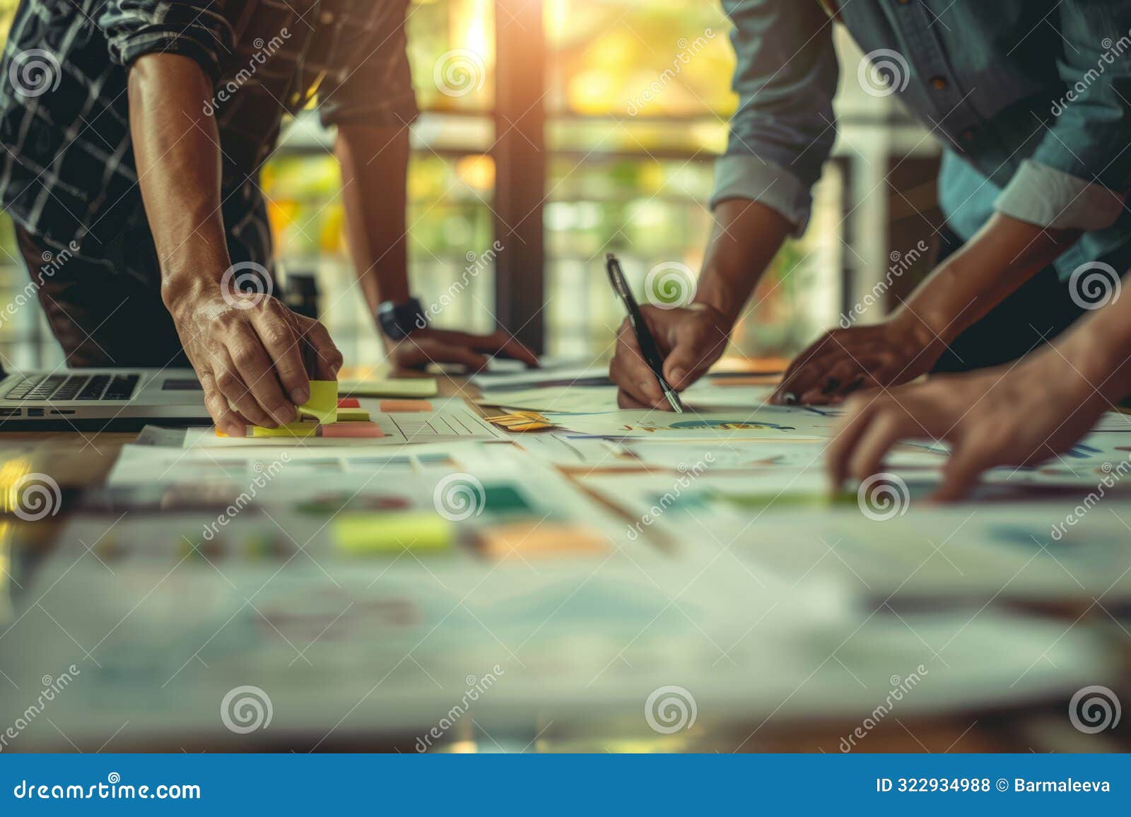 Group of Professionals Collaborating on a Project. Teamwork and ...