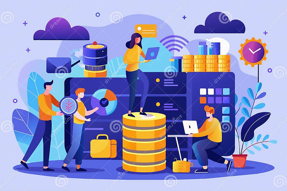 A Group of Professionals Engages in Saving Data To Big Data Systems ...