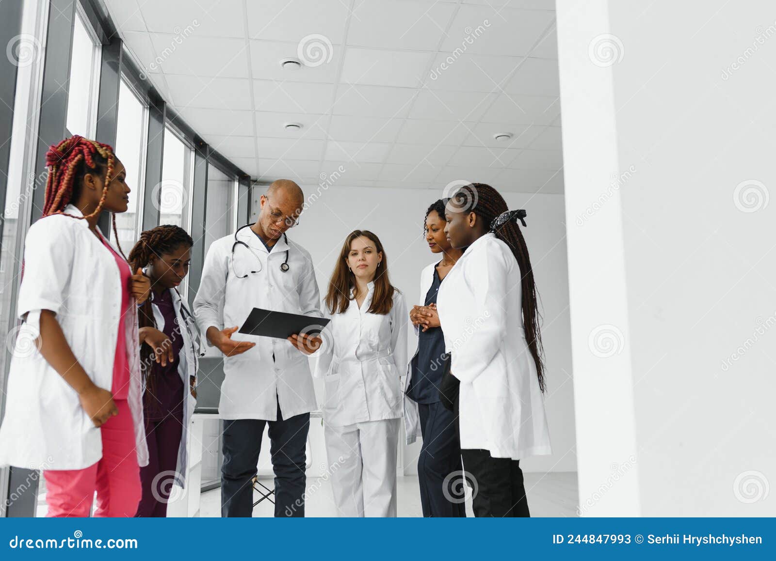 Group of Professionals Medical Workers Working Together. Stock Image ...