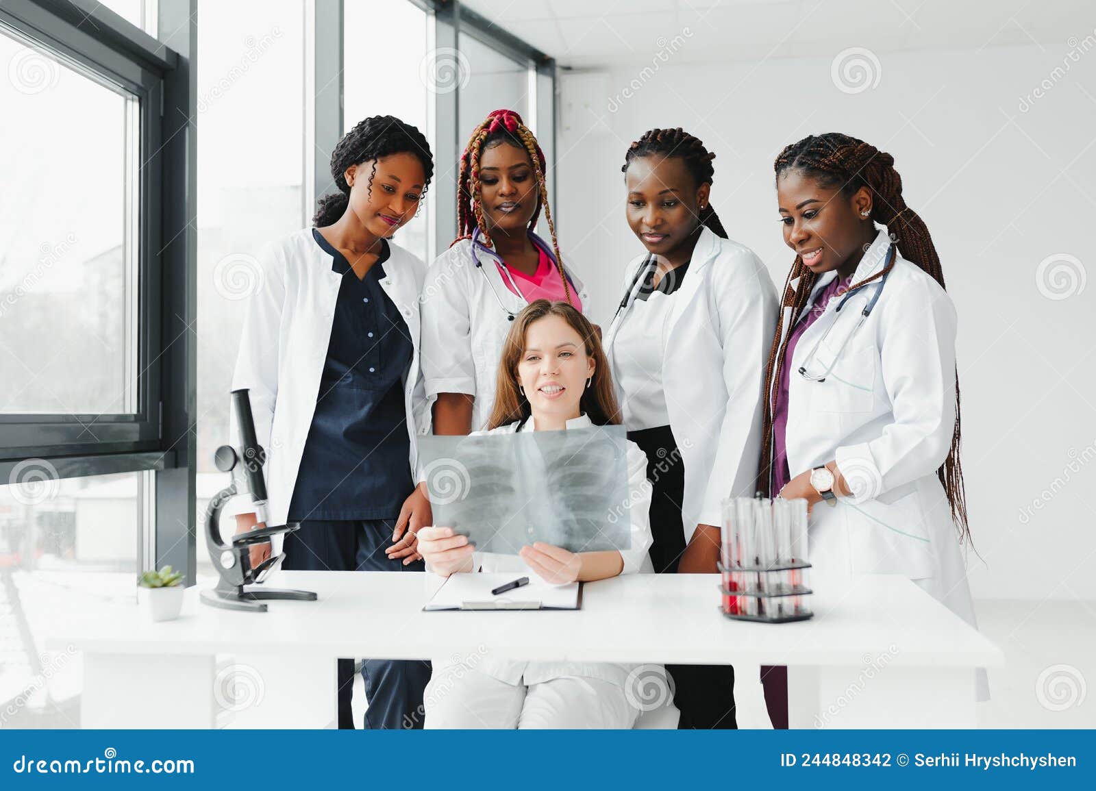 Group of Professionals Medical Workers Working Together. Stock Photo ...