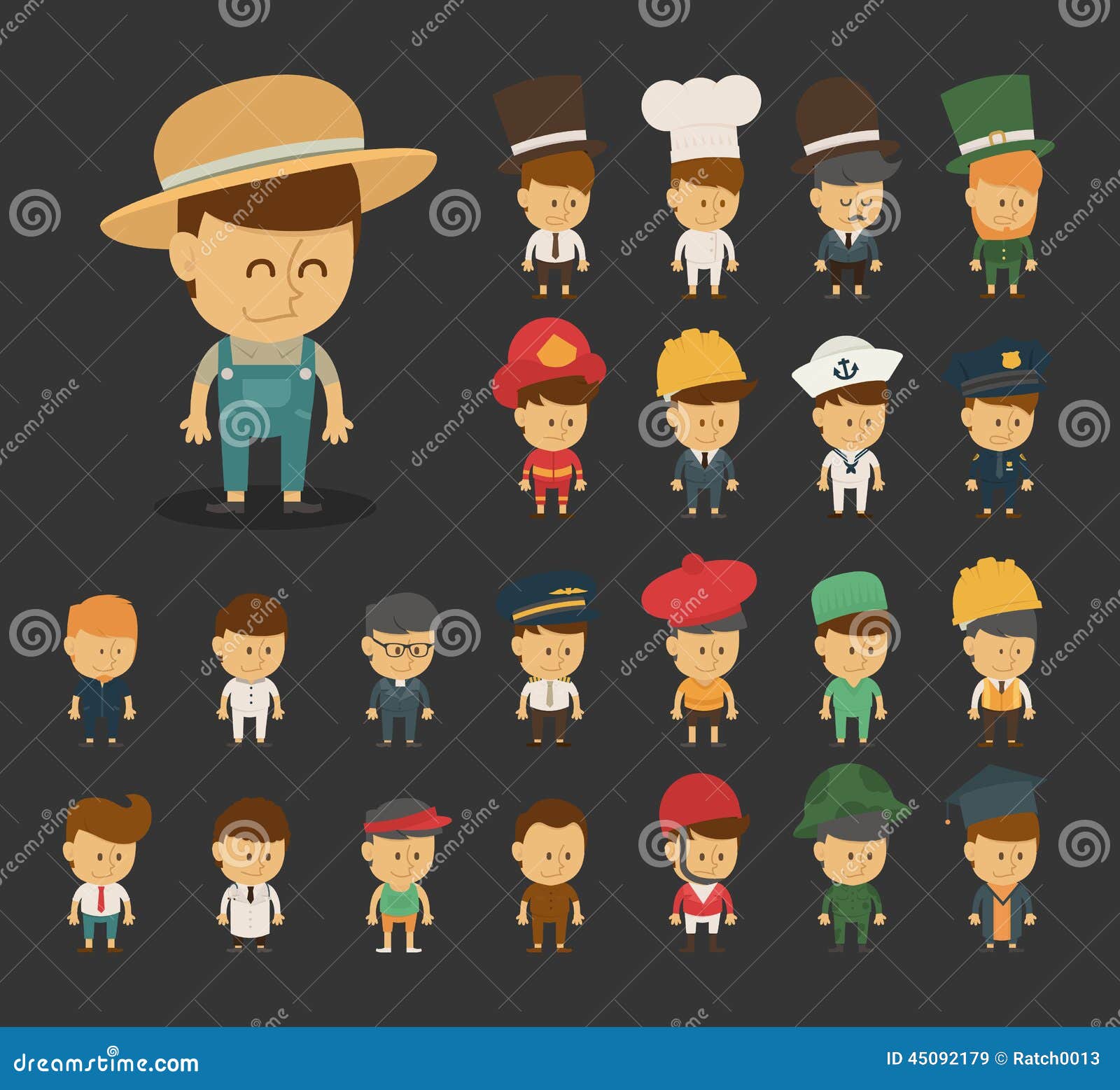 Professions. Set Of Cartoon Characters. | CartoonDealer.com #95523011