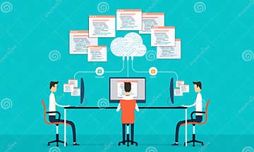 Group Programing Develop Web and Application on Cloud Net Work Stock ...