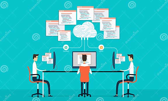 Group Programing Develop Web and Application on Cloud Net Work Stock ...