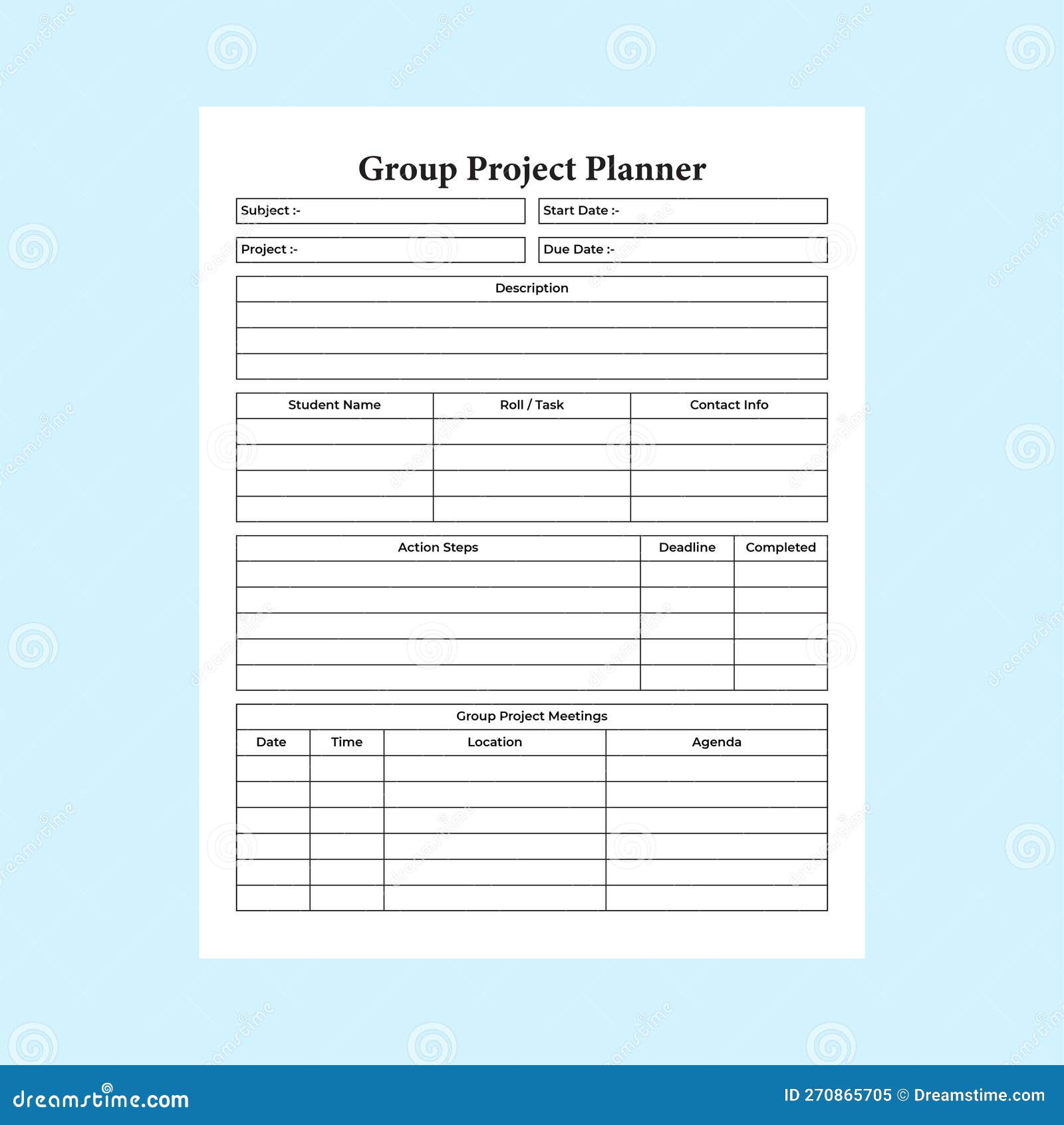 Group Project Planner KDP Interior. Student S Group Project Organizer ...