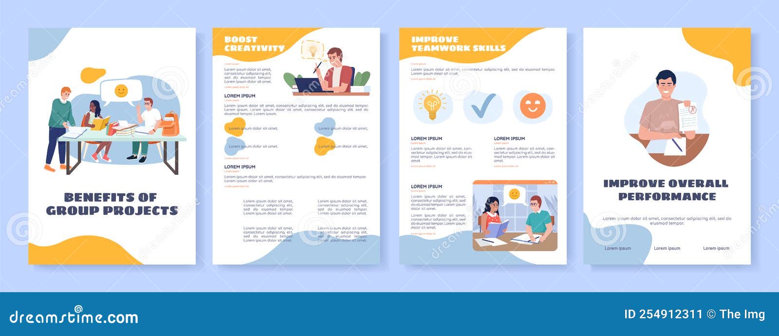 Group Projects Flat Vector Brochure Template Stock Vector ...