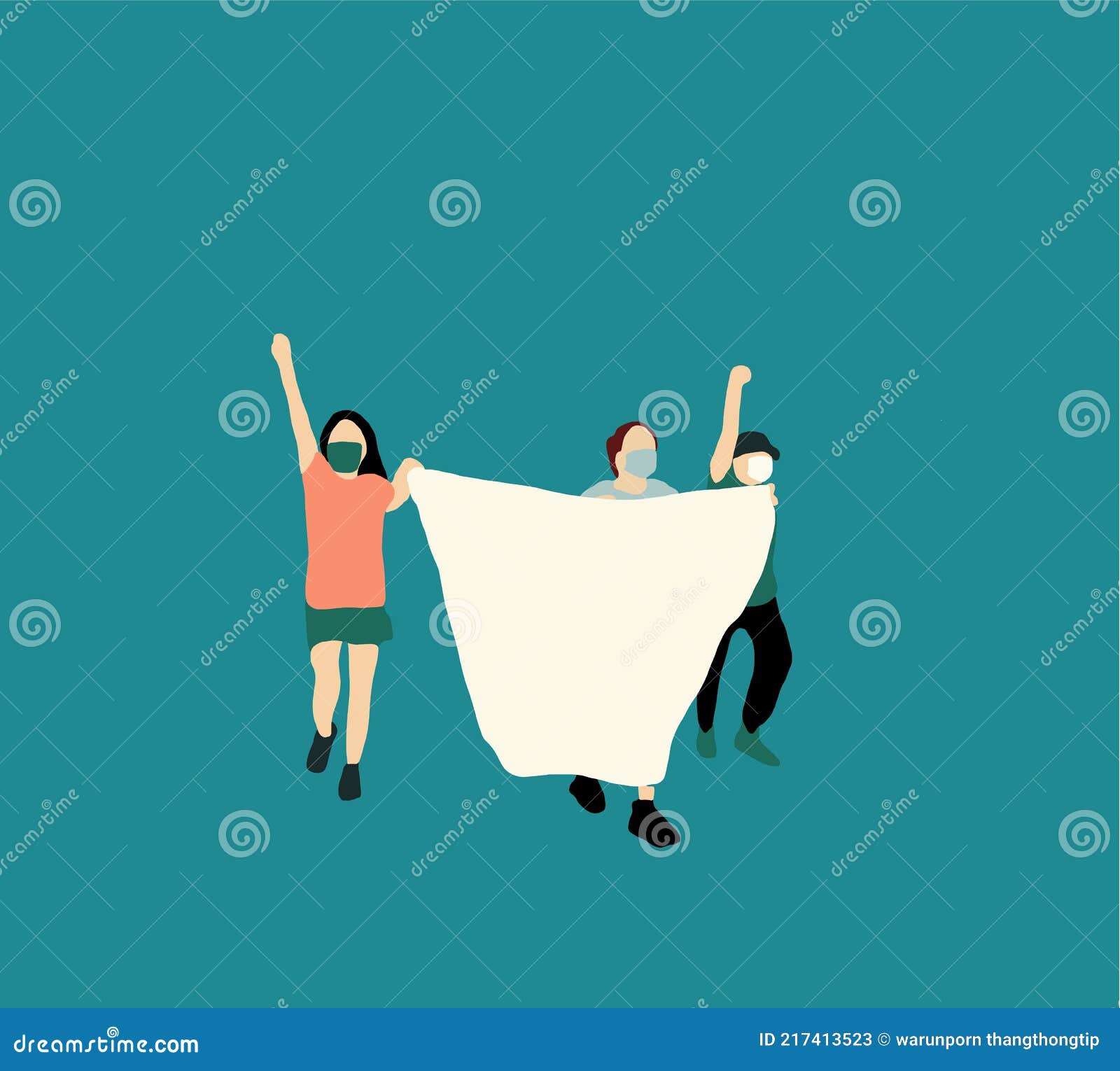 Protesters Holding Posters, Placards, Banners, Flags Vector ...