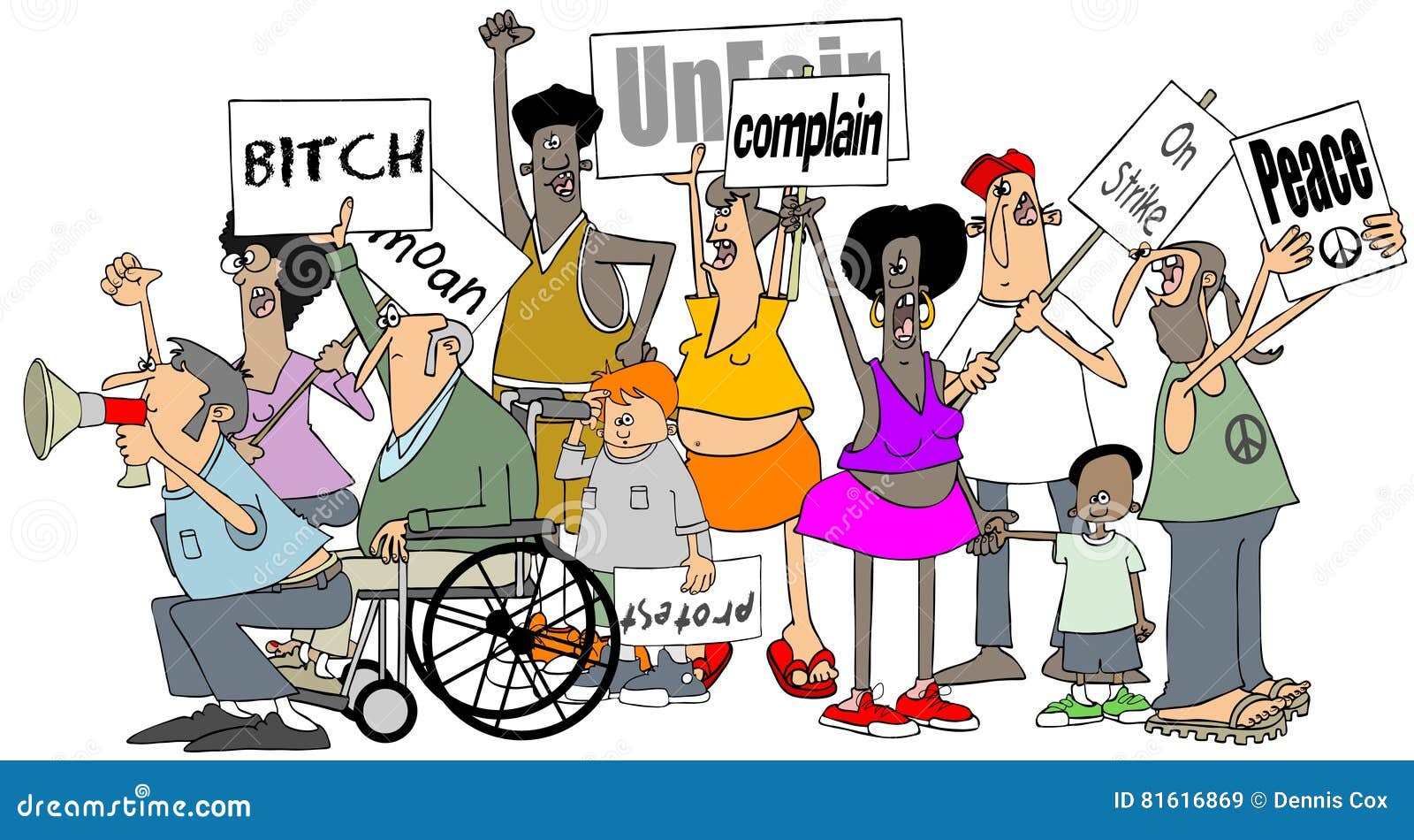 Group of protesters stock illustration. Illustration of elderly - 81616869