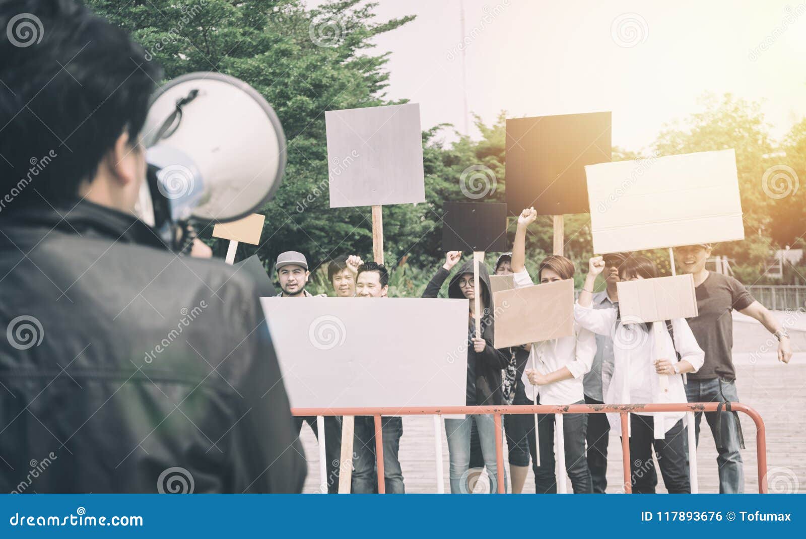 Group of Protesters Walking at the Street Stock Photo - Image of street ...