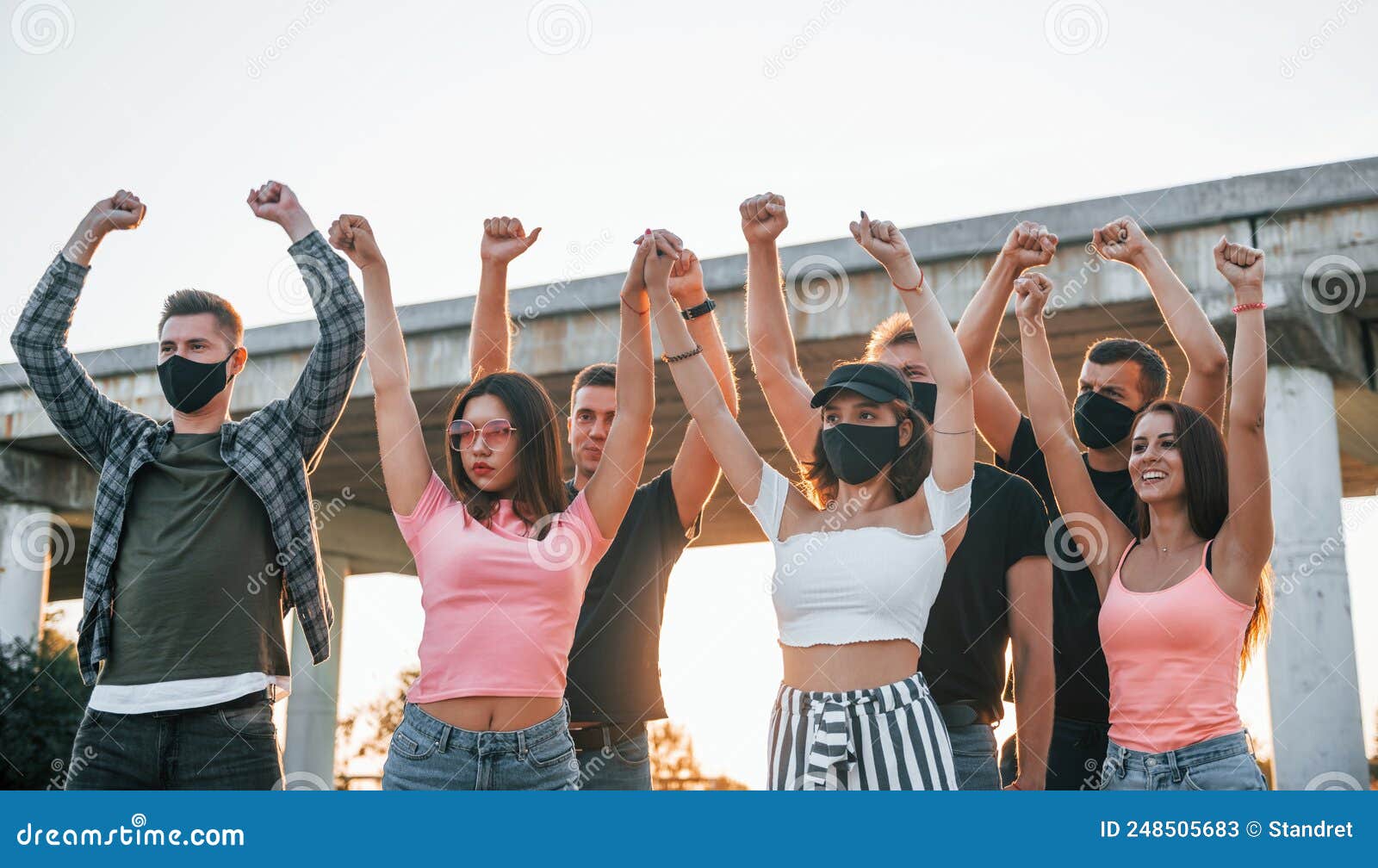 Group of Protesting Young People that Standing Together. Activist for ...
